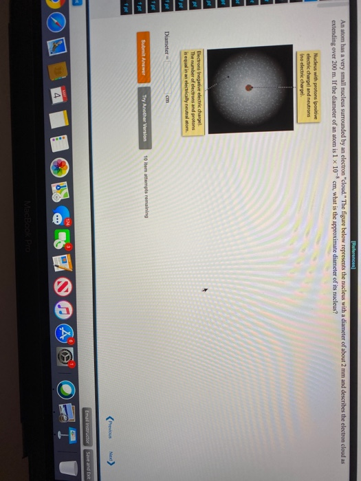Solved [References An atom has a very small nucleus | Chegg.com