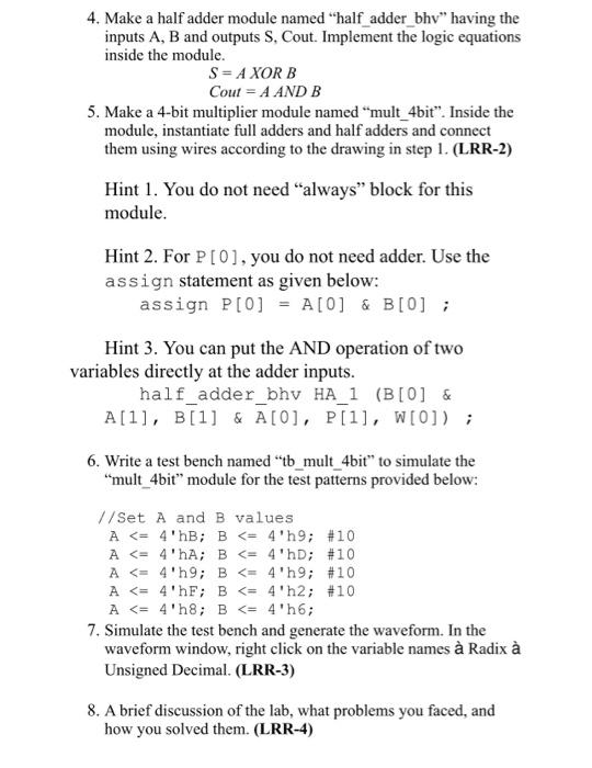 Solved Problem Use Verilog Hdl To Design A 4 Bit 5182