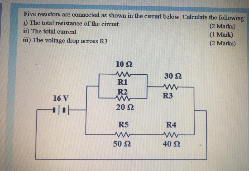 Solved Five resistors are connected as shown in the circuit | Chegg.com