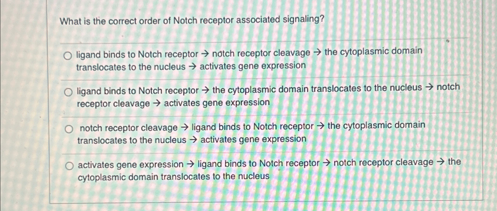 Solved What is the correct order of Notch receptor | Chegg.com