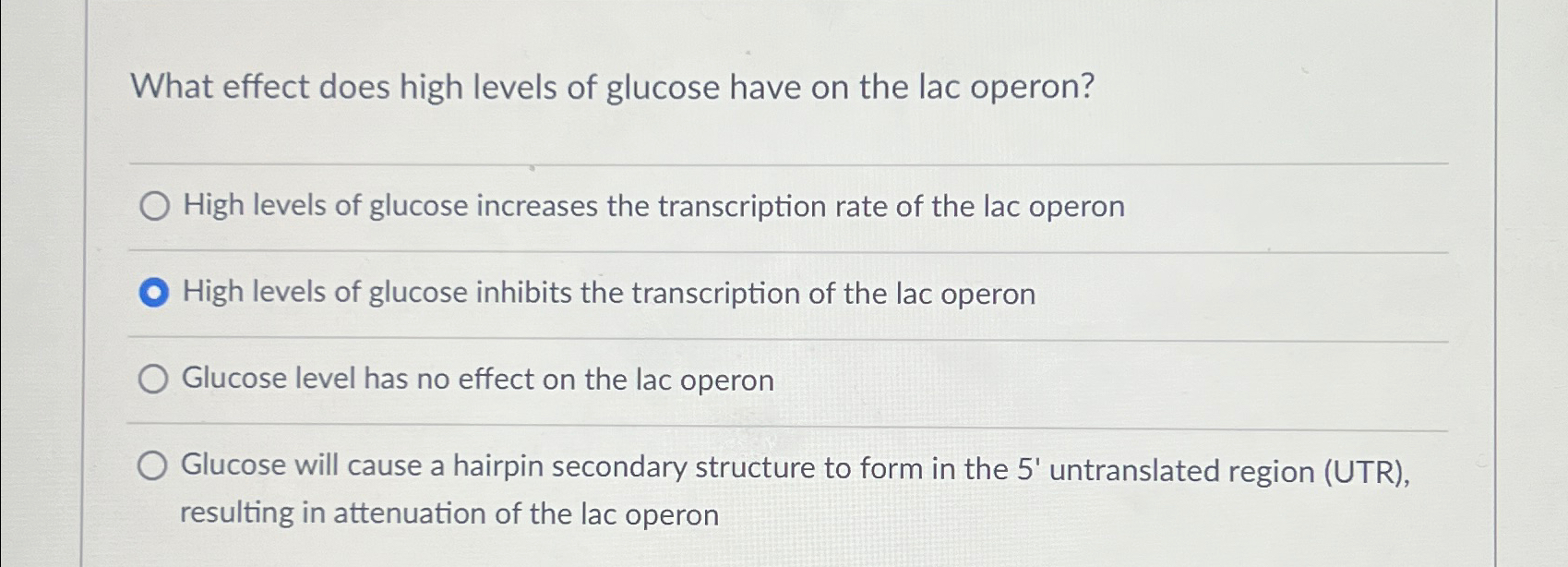 Solved What effect does high levels of glucose have on the | Chegg.com