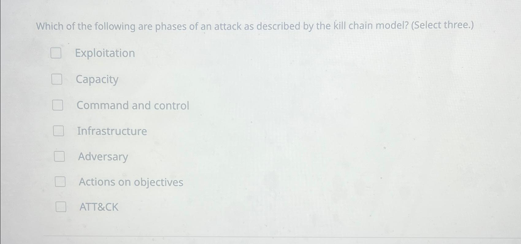 Solved Which of the following are phases of an attack as | Chegg.com