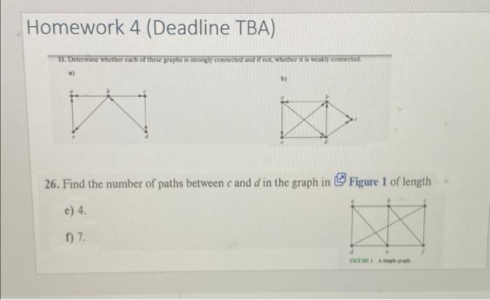 Solved 26. Find the number of paths between c and d in the | Chegg.com