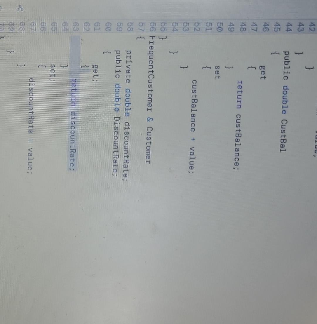 Solved class DebugTen01 \{ static void Main() Customer | Chegg.com