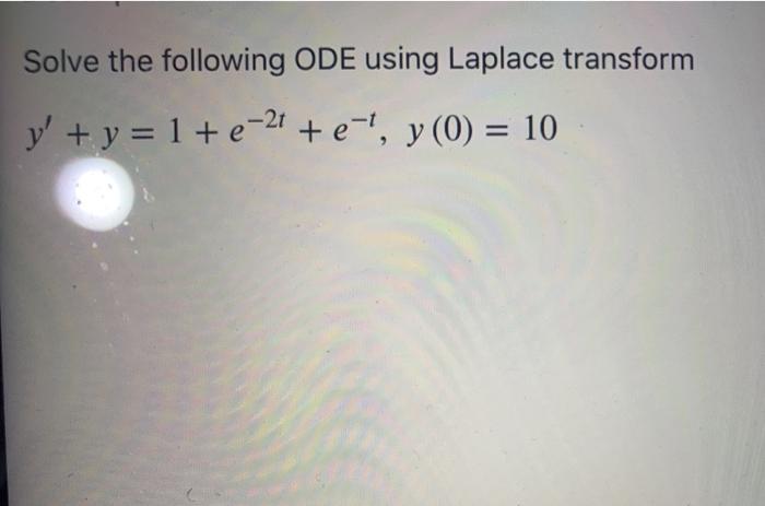 Solved Solve the following ODE using Laplace transform y' + | Chegg.com