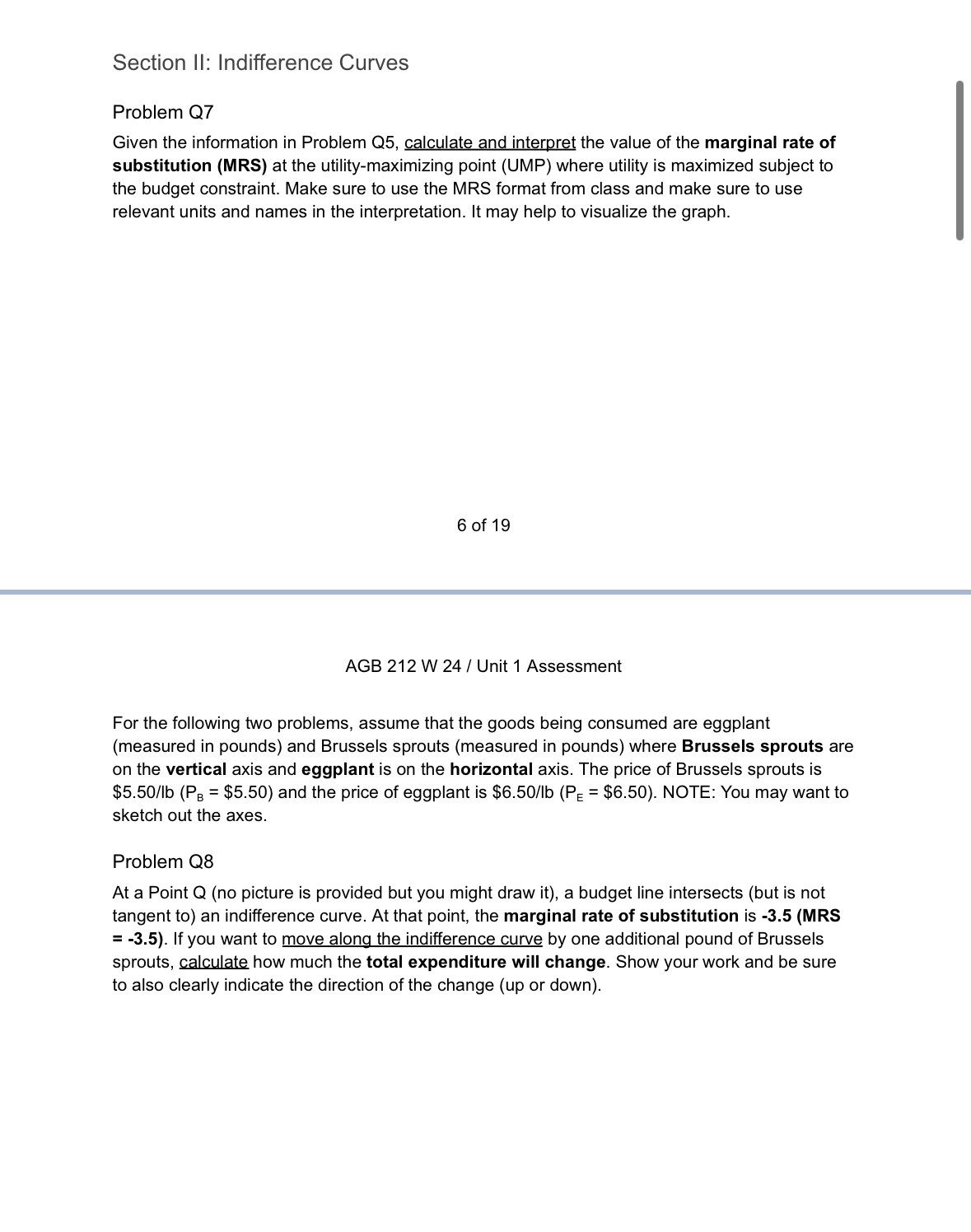 Solved Section II: Indifference CurvesProblem Q7Given the | Chegg.com
