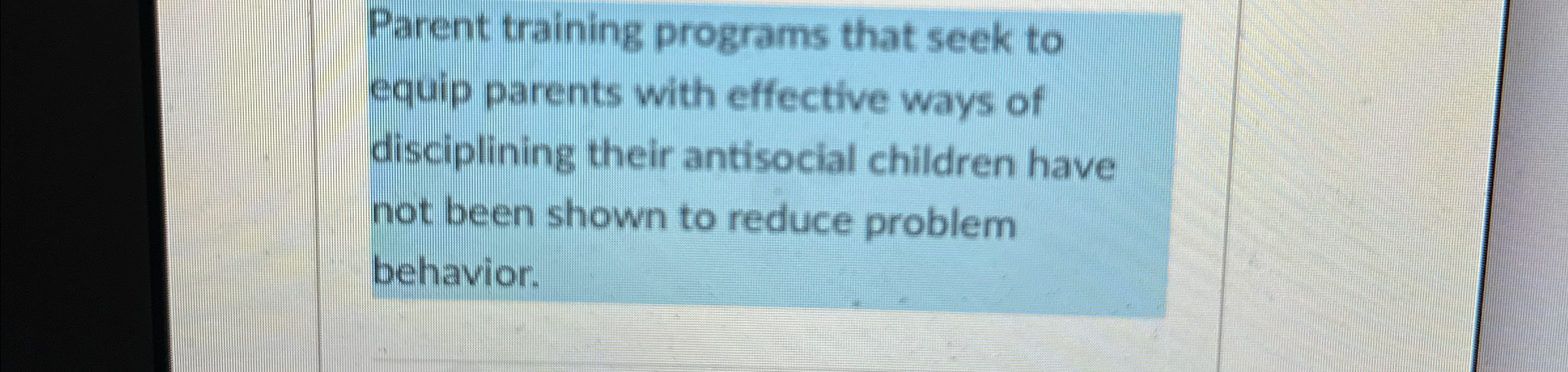 Parent training programs that seek to equip parents | Chegg.com