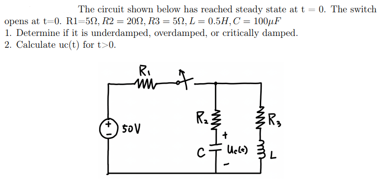 Solved The circuit shown below has reached steady state at | Chegg.com