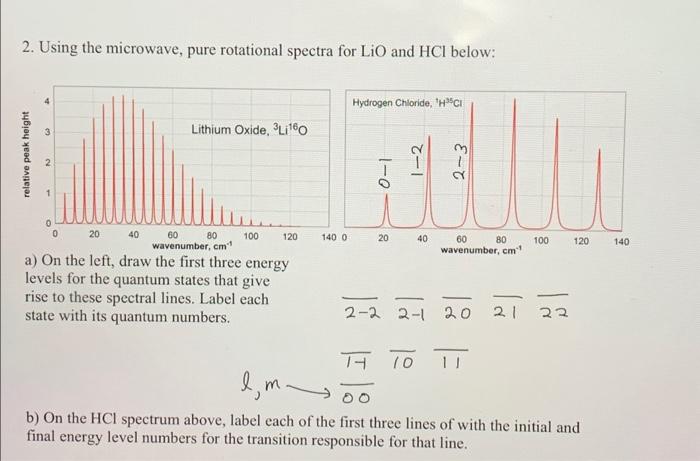 Solved 2. Using the microwave, pure rotational spectra for | Chegg.com