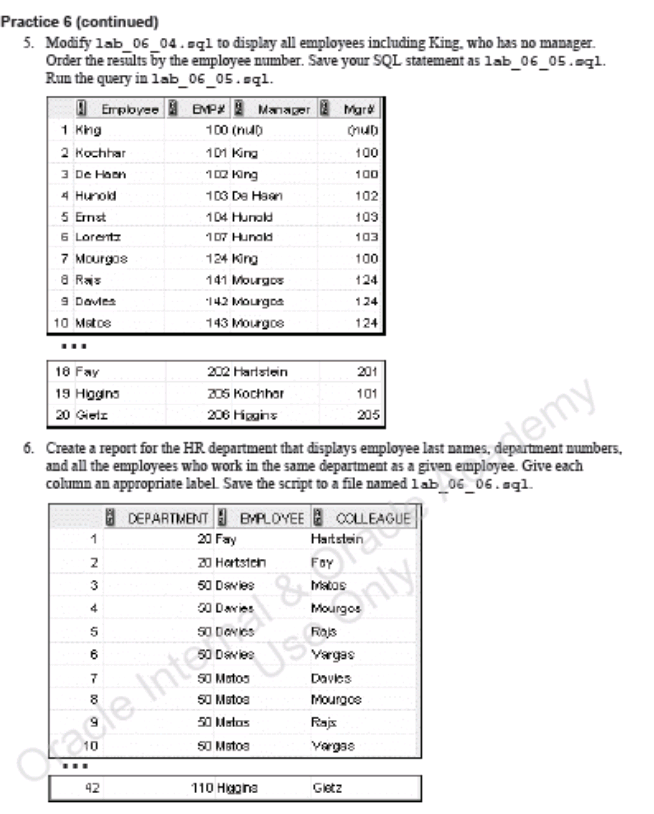 Practice 6 (continued) 5. Modify lab_06_04.-ql to | Chegg.com