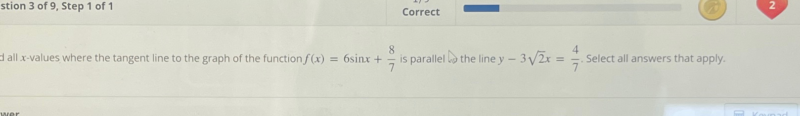Solved Find all x-values where the tangent line to the graph | Chegg.com