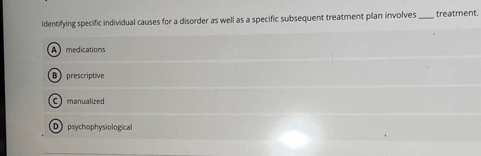 Solved Identifying specific individual causes for a disorder | Chegg.com