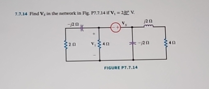 Solved 7.7.14 ﻿Find VS ﻿in the network in Fig. P7.7.14 ﻿if | Chegg.com