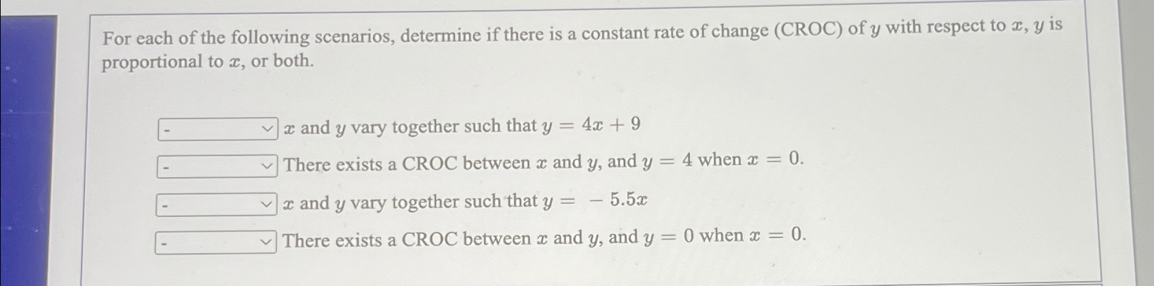 Solved For each of the following scenarios, determine if | Chegg.com