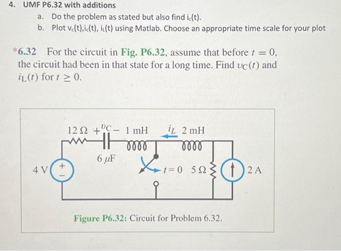 Solved 4. UMF P6.32 with additions a. Do the problem as | Chegg.com