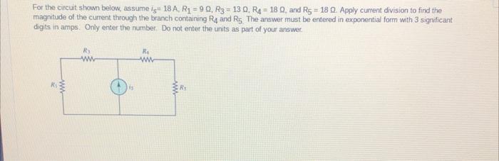 Solved For the circuit shown below, assume i5=18 | Chegg.com