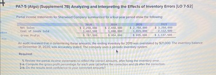 Solved PA7-3 (Algo) Calculating and Interpreting the | Chegg.com