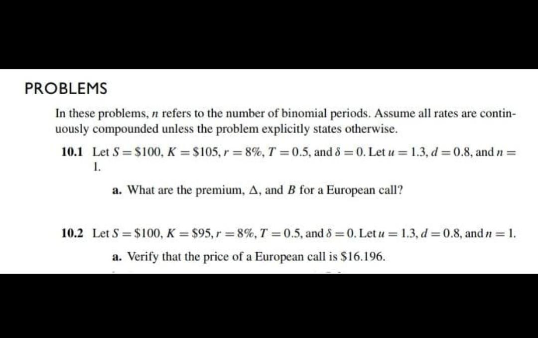 Solved In these problems, n refers to the number of binomial | Chegg.com