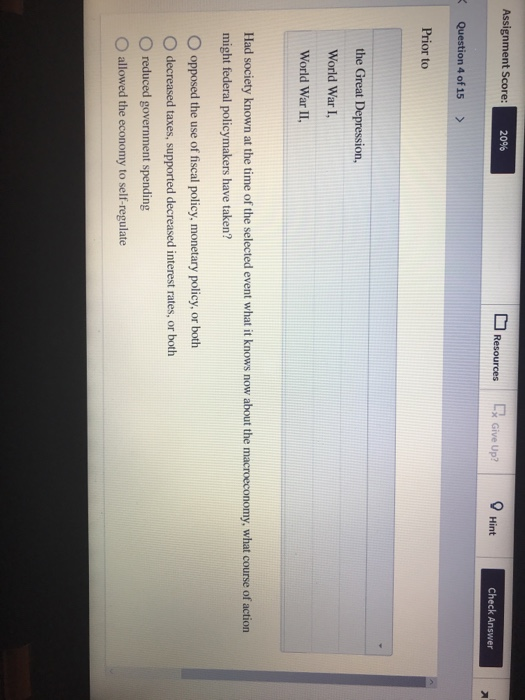 Solved Assignment Score: 20% Resources LX Give Up? Hint | Chegg.com