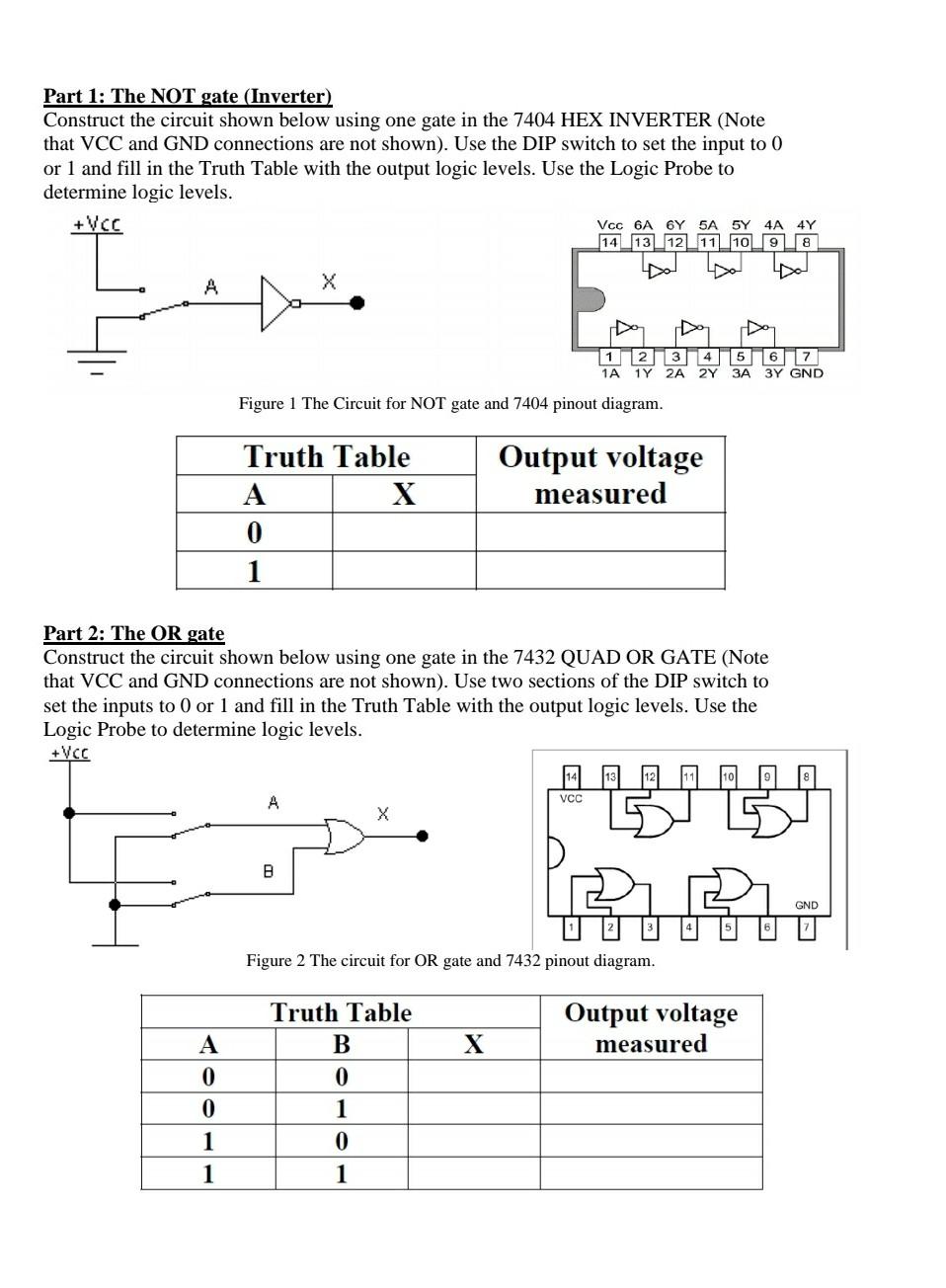 Solved Part 1: The NOT gate (Inverter) Construct the circuit | Chegg.com
