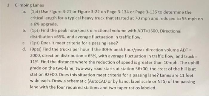 Solved 1. Climbing Lanes a. (1pt) Use Figure 3-21 or Figure | Chegg.com