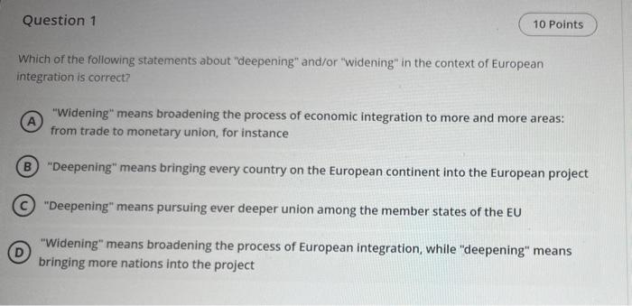 Solved Which of the following statements about "deepening" | Chegg.com