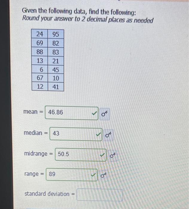 Solved Given the following data, find the following: Round | Chegg.com