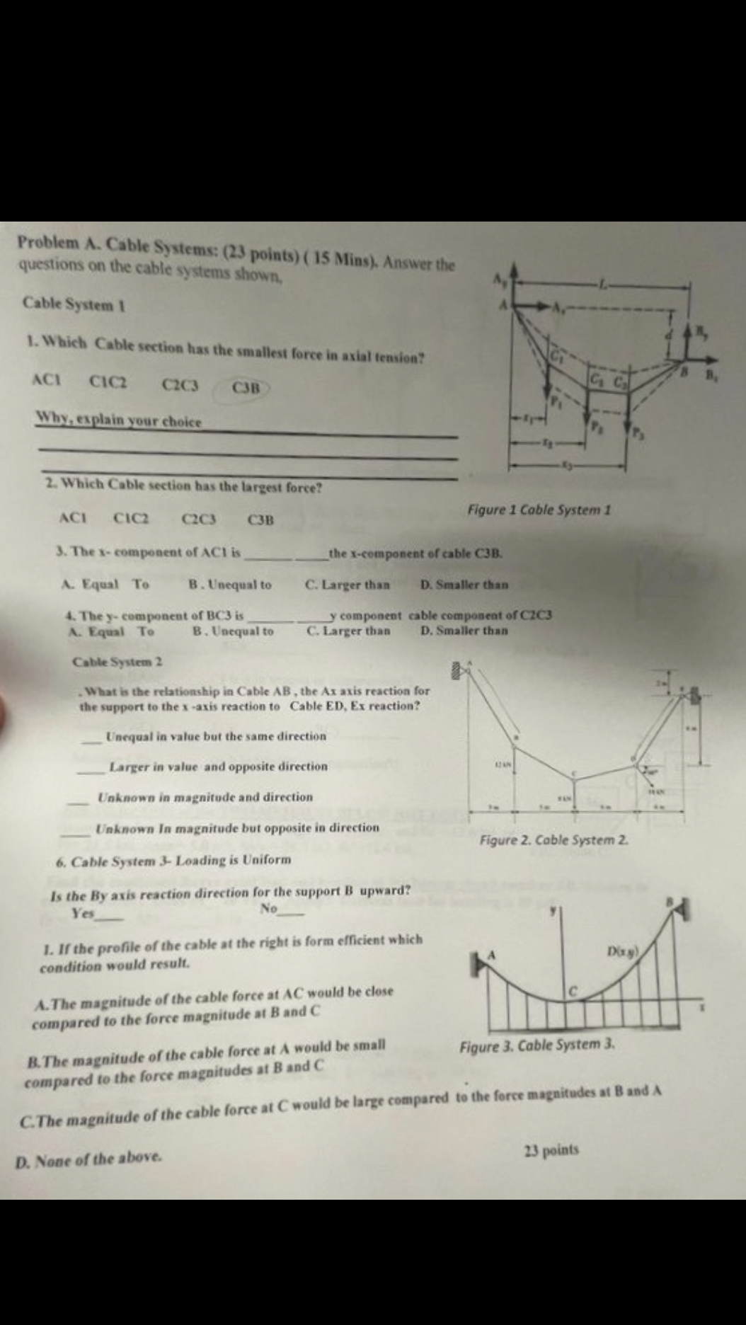 Solved What is the relationship in Cable AB, the Ax axis | Chegg.com