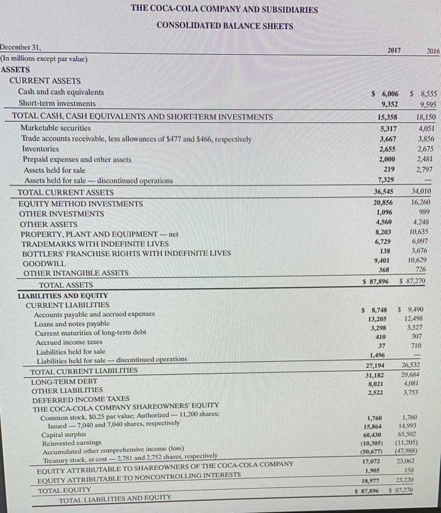 Solved 6. Compare Pepsi's income statement for 2016 with | Chegg.com