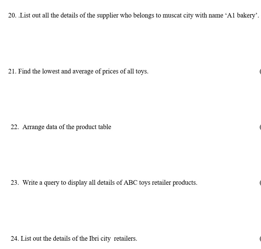 Par B: QBE Create the following queries using the | Chegg.com