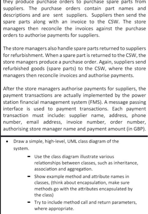 Solved - Draw a simple, high-level, UML class diagram of the | Chegg.com