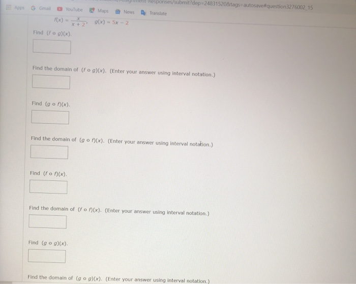 Consider the following functions. F(X) = 8x - 7, g(x) | Chegg.com