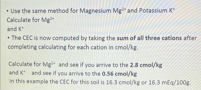 - Use the same method for Magnesium Mg2+ and | Chegg.com