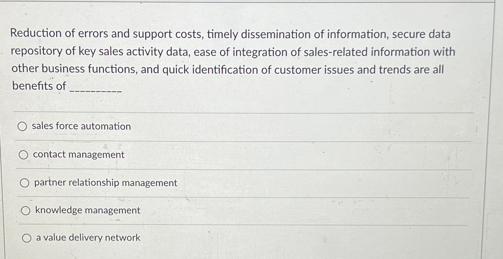 Solved Reduction of errors and support costs, timely | Chegg.com