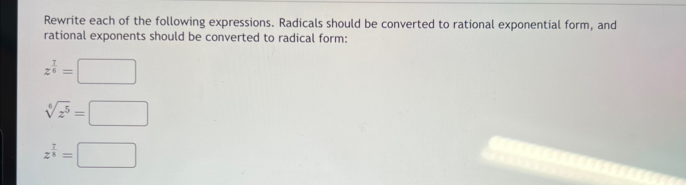 Solved Rewrite each of the following expressions. Radicals | Chegg.com