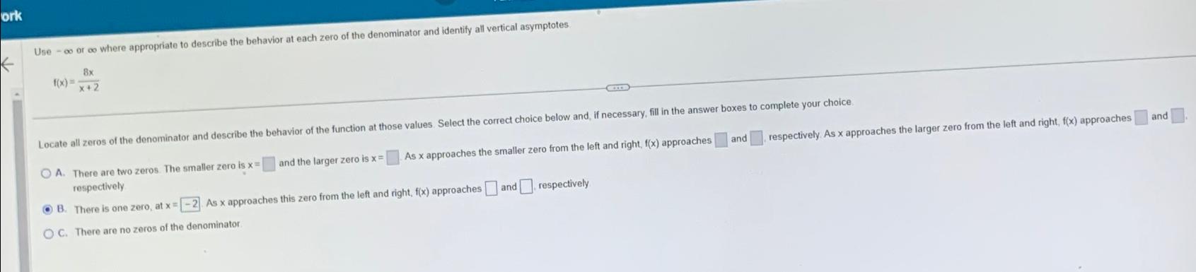Solved Use -\\\\infty or \\\\infty where appropriate to | Chegg.com