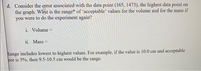 Solved d. Consider the error associated with the data point | Chegg.com