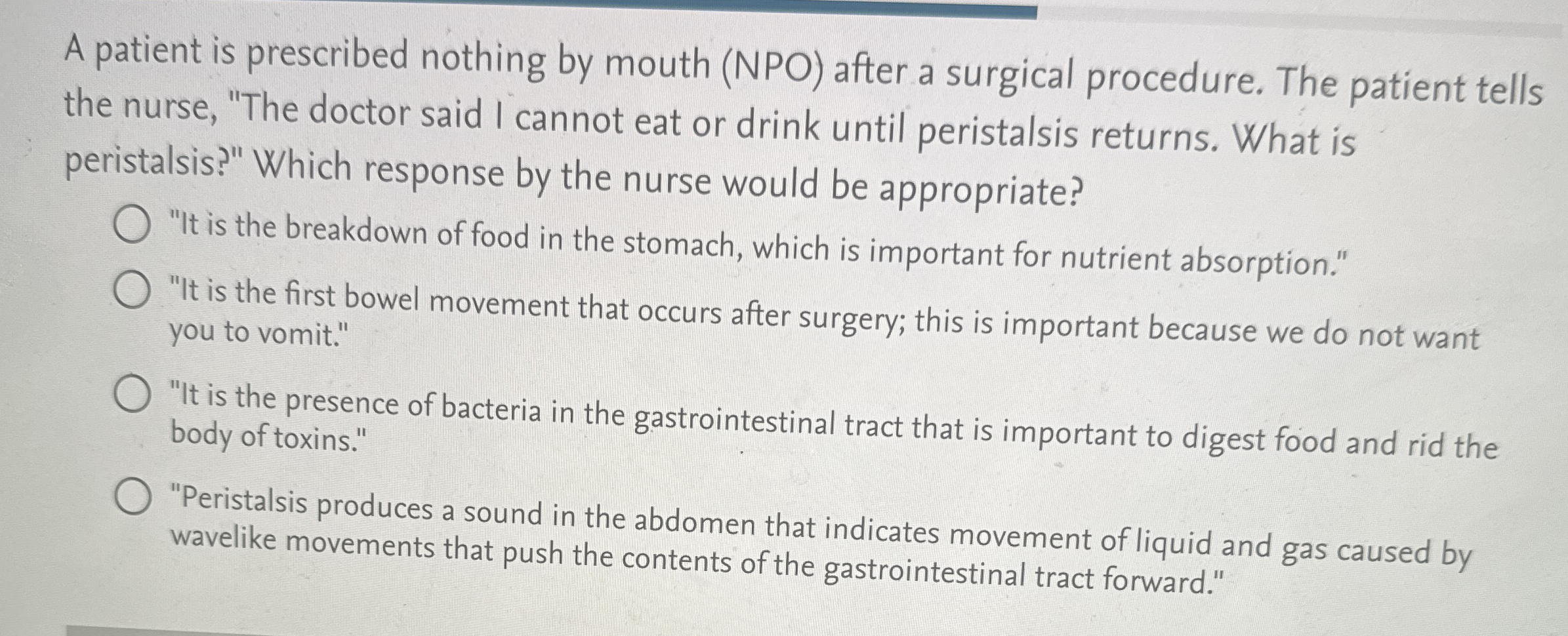 Solved A patient is prescribed nothing by mouth (NPO) ﻿after | Chegg.com