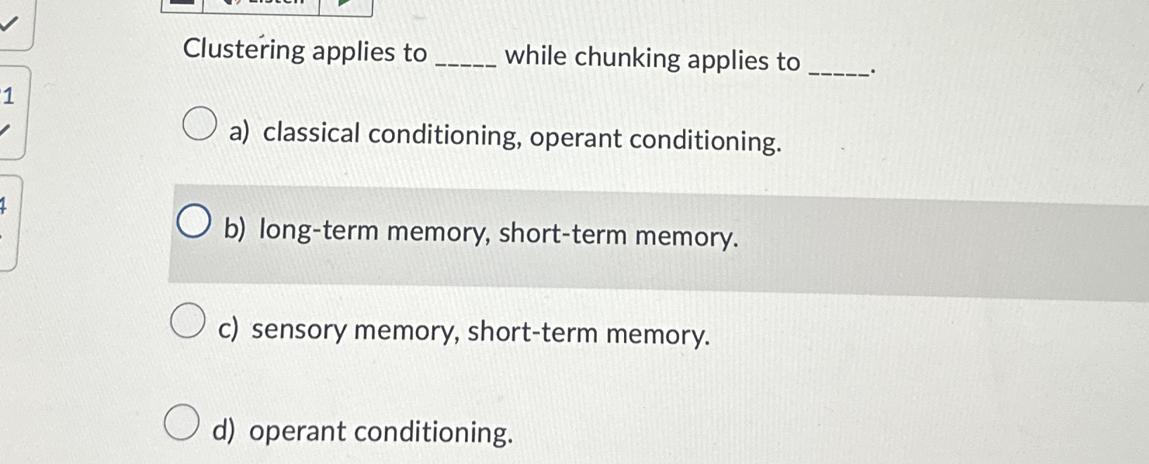 Solved Clustering applies to while chunking applies toa) | Chegg.com