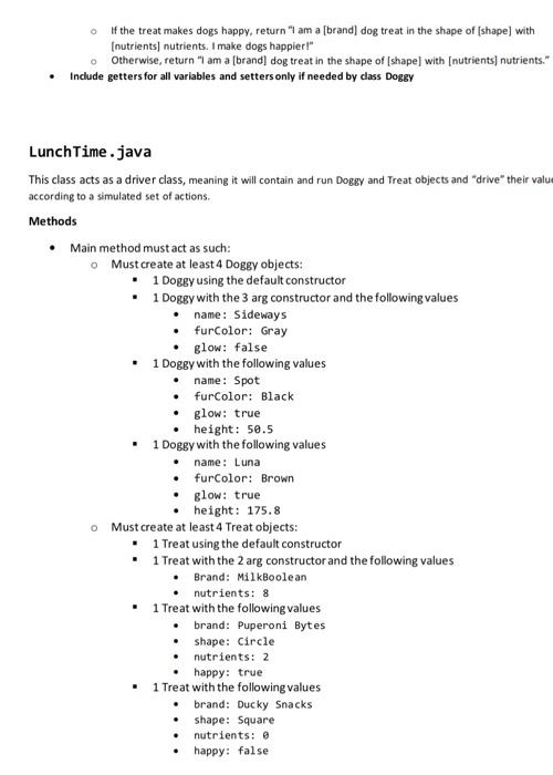 Solved Dogey.java This class represents a dog who will be | Chegg.com