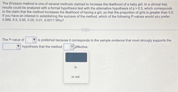 Solved The Ericsson method is one of several methods claimed | Chegg.com