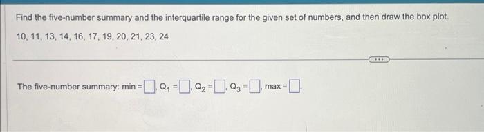 Solved Find the five-number summary and the interquartile | Chegg.com
