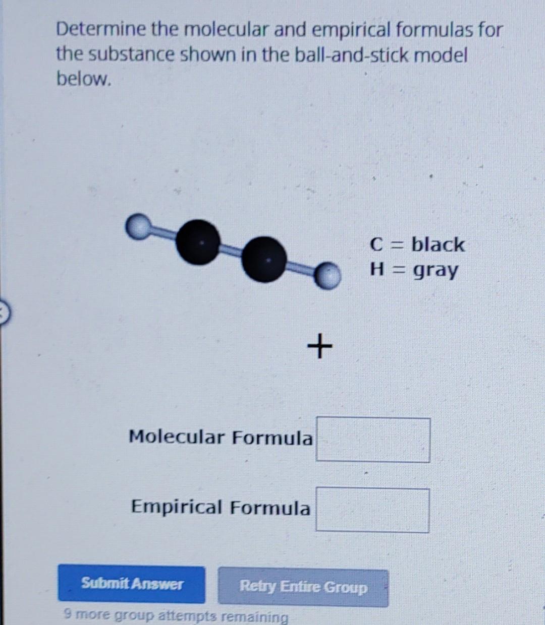 Solved Determine the molecular and empirical formulas for | Chegg.com