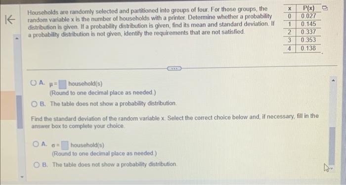 Solved Households are randomly selected and partitioned into | Chegg.com
