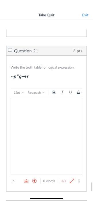 Solved Write the truth table for logical expression: | Chegg.com