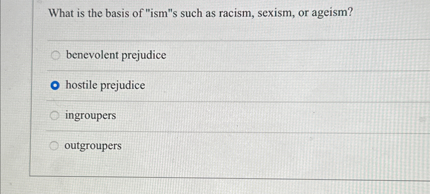 Solved What is the basis of "ism"s such as racism, sexism, | Chegg.com