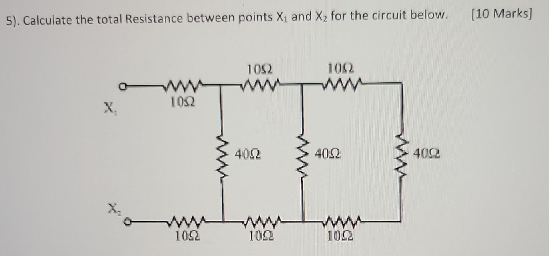 Solved . Calculate the total Resistance between points X1 | Chegg.com