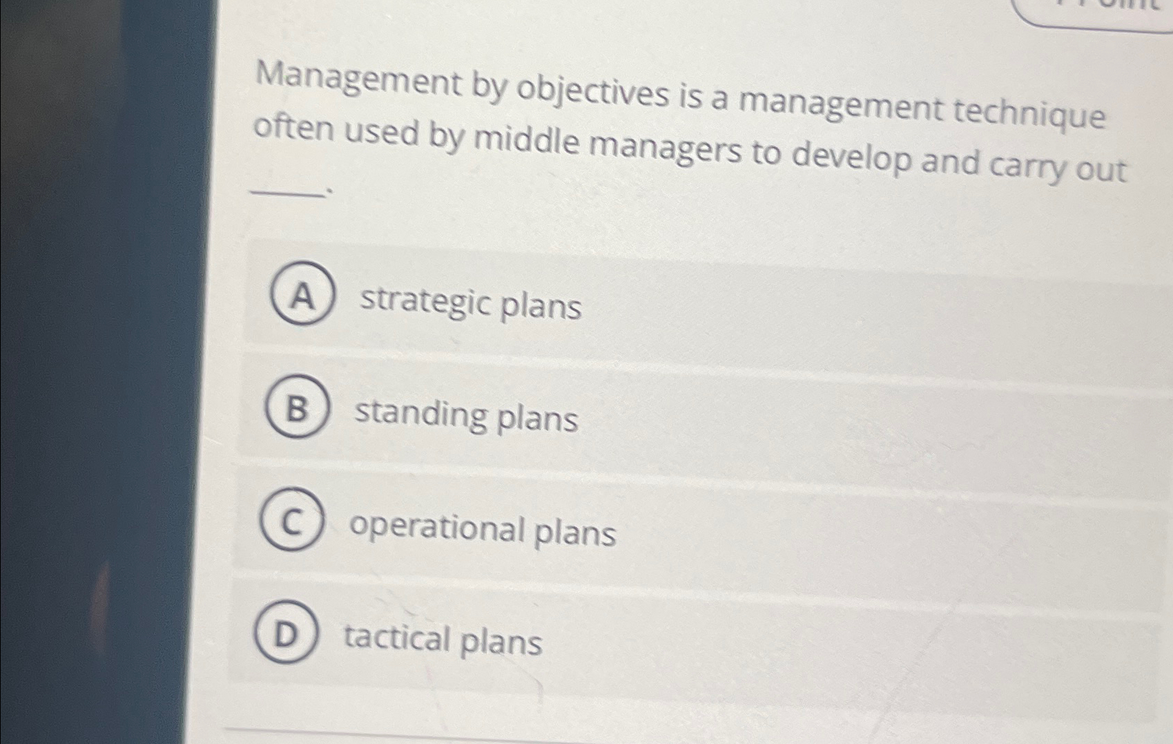Solved Management by objectives is a management technique | Chegg.com