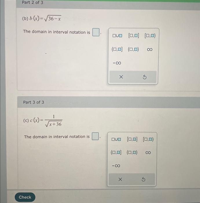 Solved Write the domain in interval notation. (a) a | Chegg.com