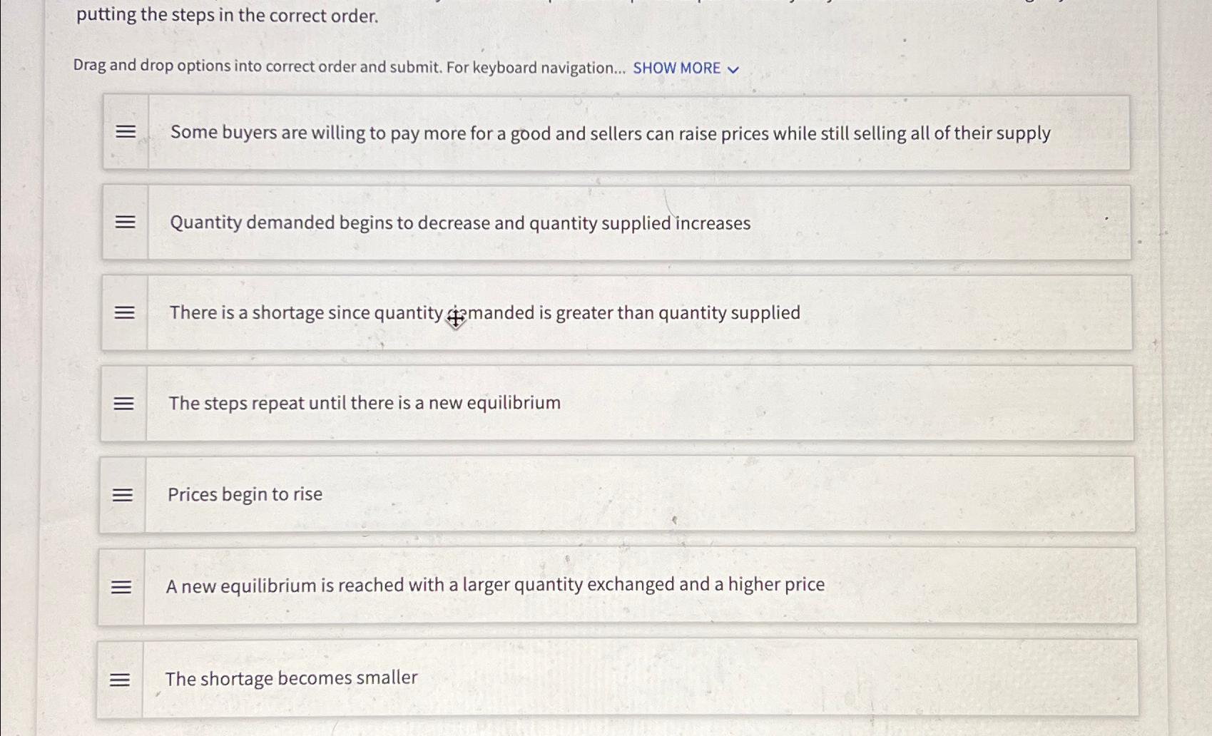 Solved Putting The Steps In The Correct Order Drag And Drop